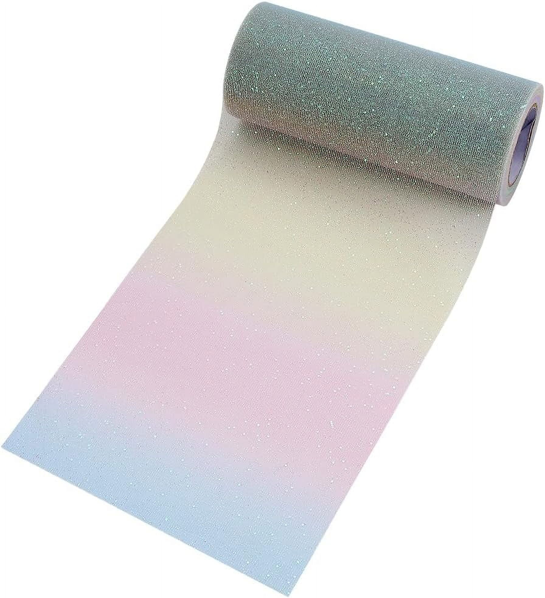 6 Inch x 10 Yard Rainbow Glitter Tulle Roll Gradient Tulle Netting ...