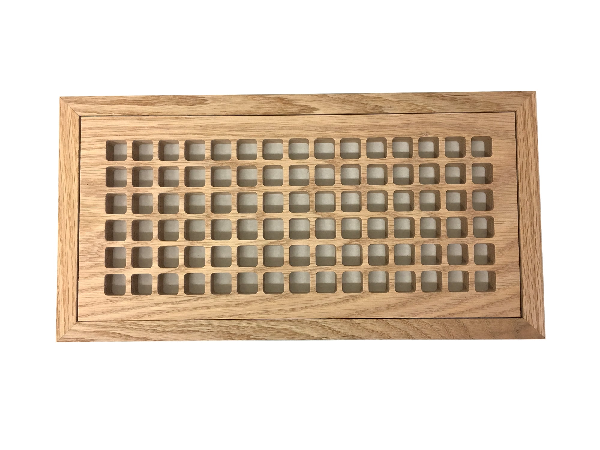 6 Inch x 14 Inch Red Oak Hardwood Vent Floor Register Flush Mount ...