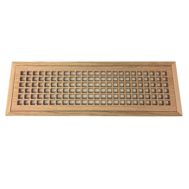 6 Inch x 24 Inch Red Oak Hardwood Vent Floor Register Flush Mount ...