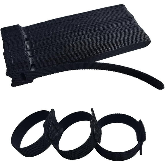 6 Inches Black Reusable Cable Ties,Multi-purpose Adjustable Cord Straps ...