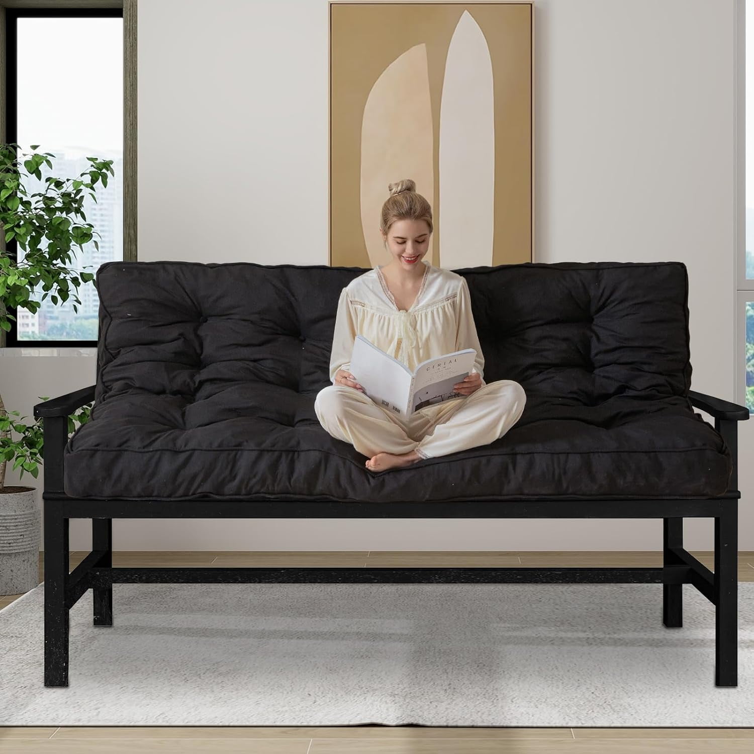 6 Inches Futon Mattress Full Size, Thick Futons Sofa Couch Bed, Floor ...