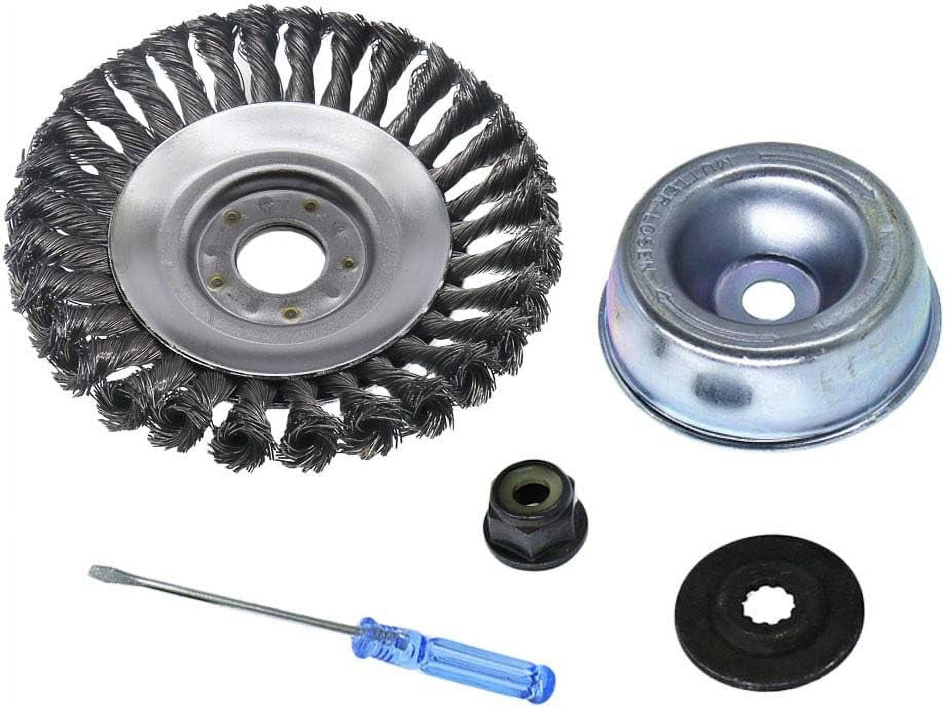 6 Inches Heavy Duty Steal Wire Brush Cutter Trimmer Head with Adapter ...