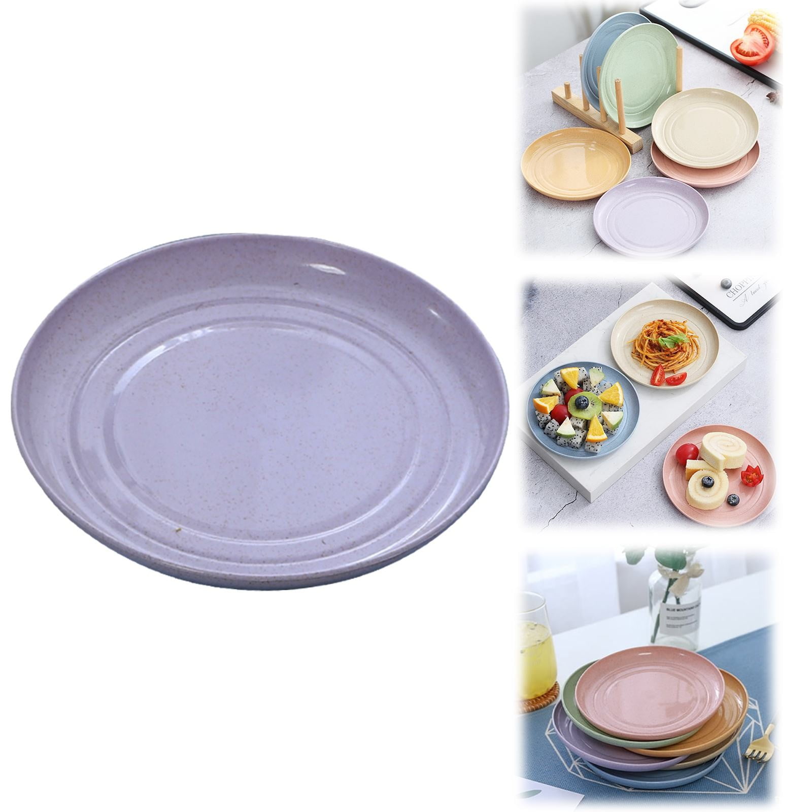 6 Inches Lightweight Mini Wheat Straw Plates,Reusable Plate Set ...