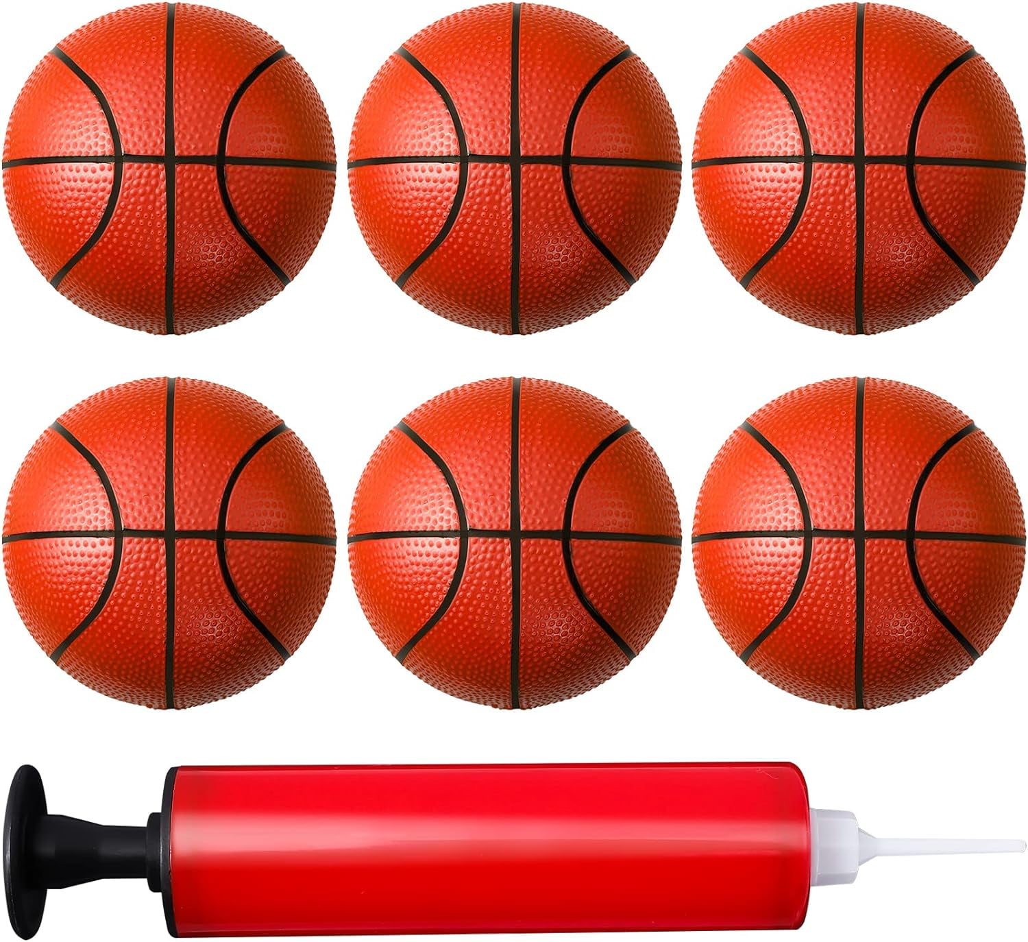 6 Inches Mini Basketball,6 Pack Mini Basketballs for Kids,Inflatable ...