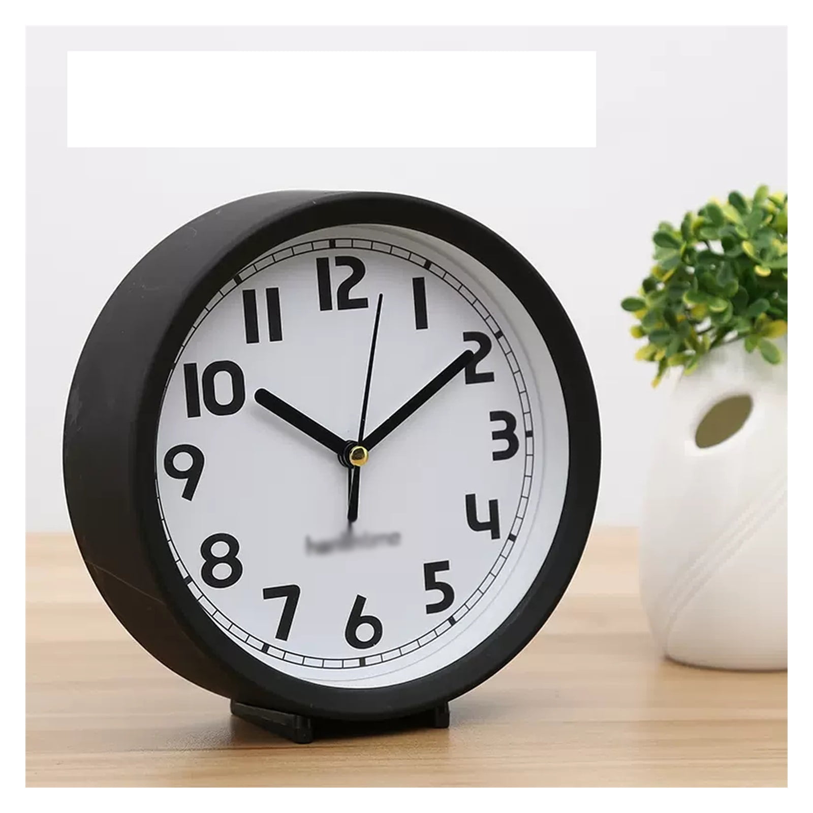 6-Inches Round Alarm Clock with Arabic Numerals, Non-Ticking Silent ...