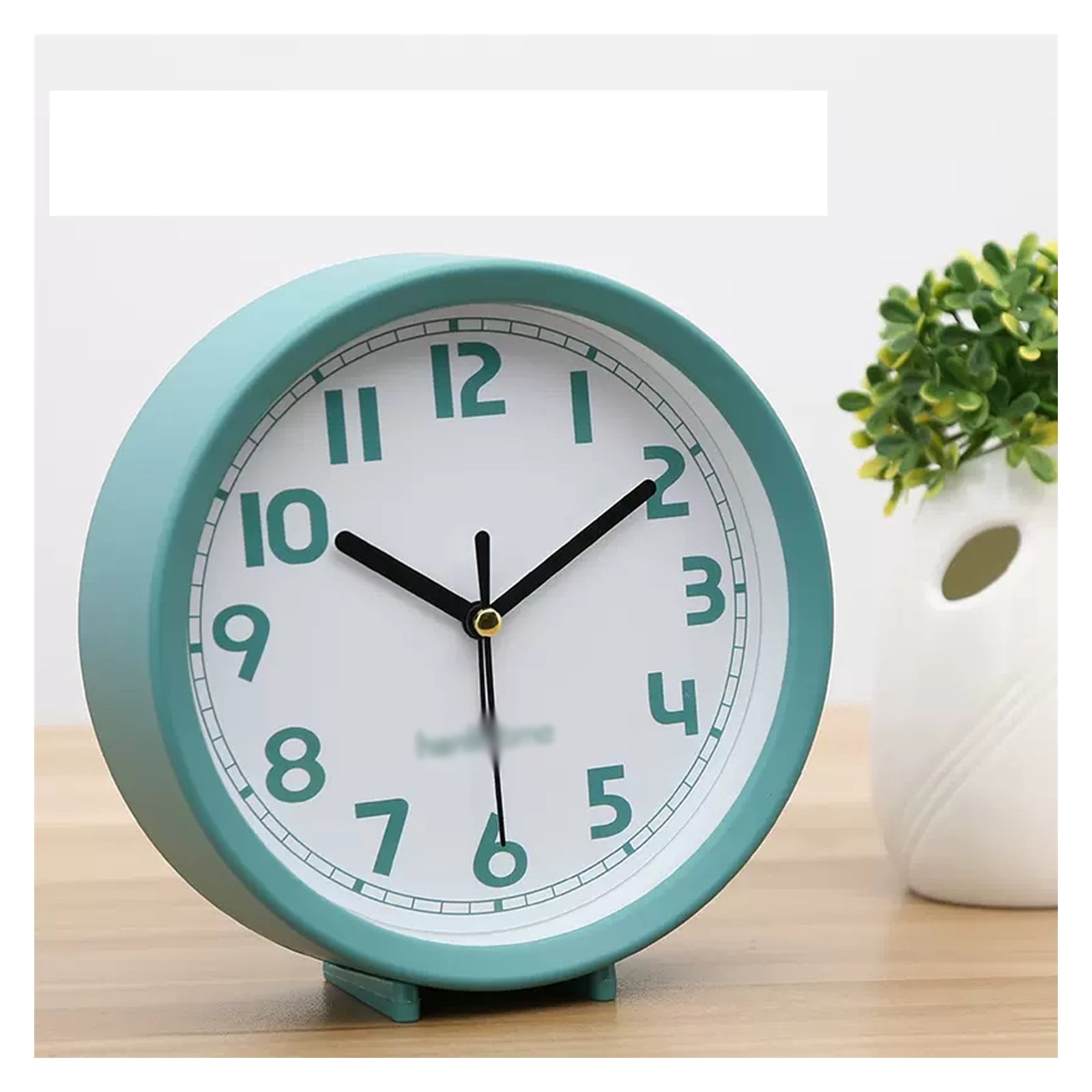 6-Inches Round Alarm Clock with Arabic Numerals, Non-Ticking Silent ...