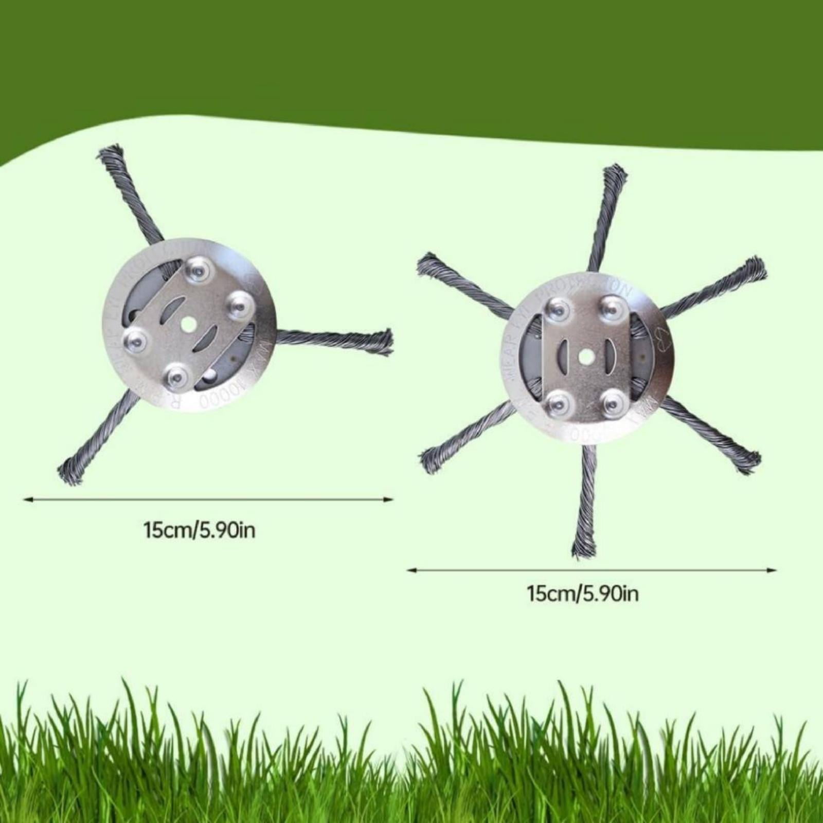 6 Inches Steel Wire Grass Trimmer Head, 2025 New String Trimmer Replacement Head, Universal ...