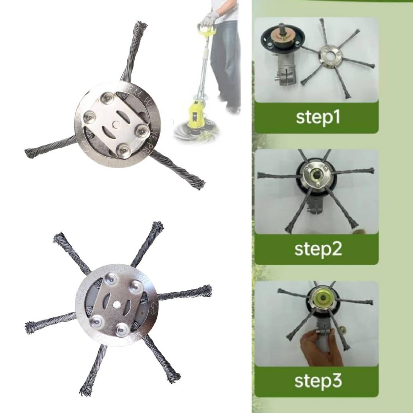 6 Inches Steel Wire Grass Trimmer Head, 2025 New Wire Trimmer Head ...