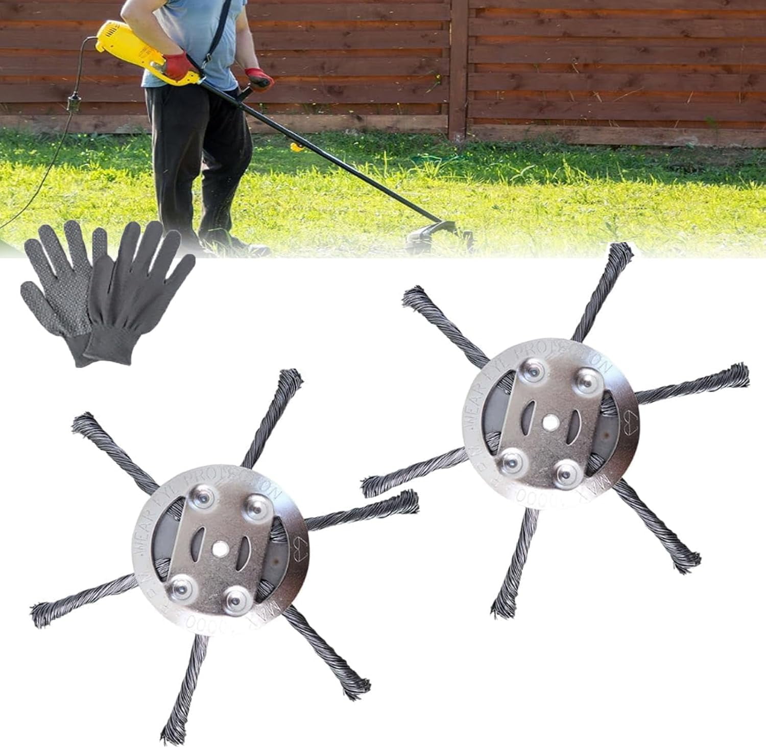 6 Inches Steel Wire Grass Trimmer Head, Upgrade Wire Trimmer Head ...