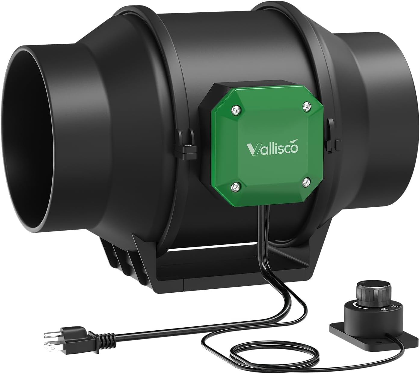 6" Inline Duct Fan, 350 CFM Quiet Ventilation Exhaust Fan with Variable ...