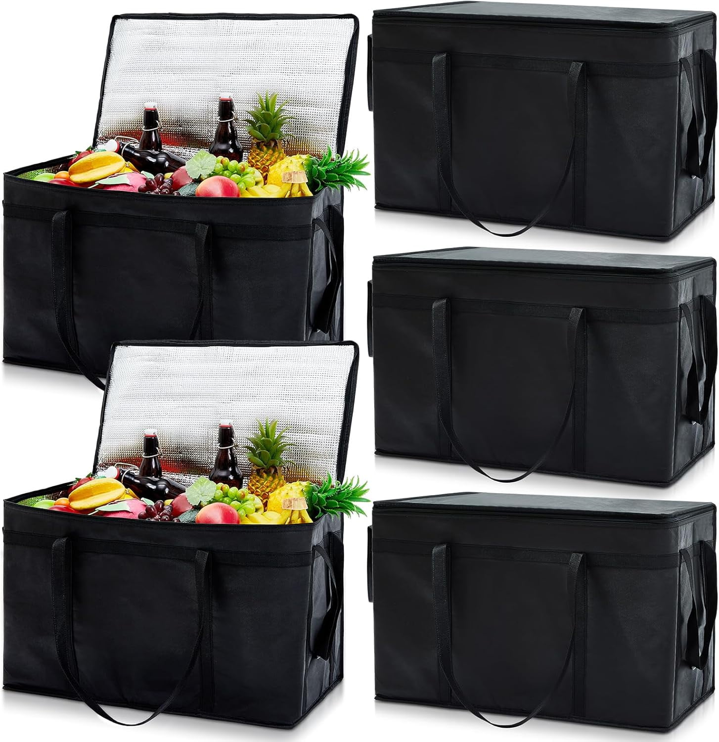 6 Insulated Food Delivery Bag XXXL Large Capacity Hot Cold Grocery Tote ...