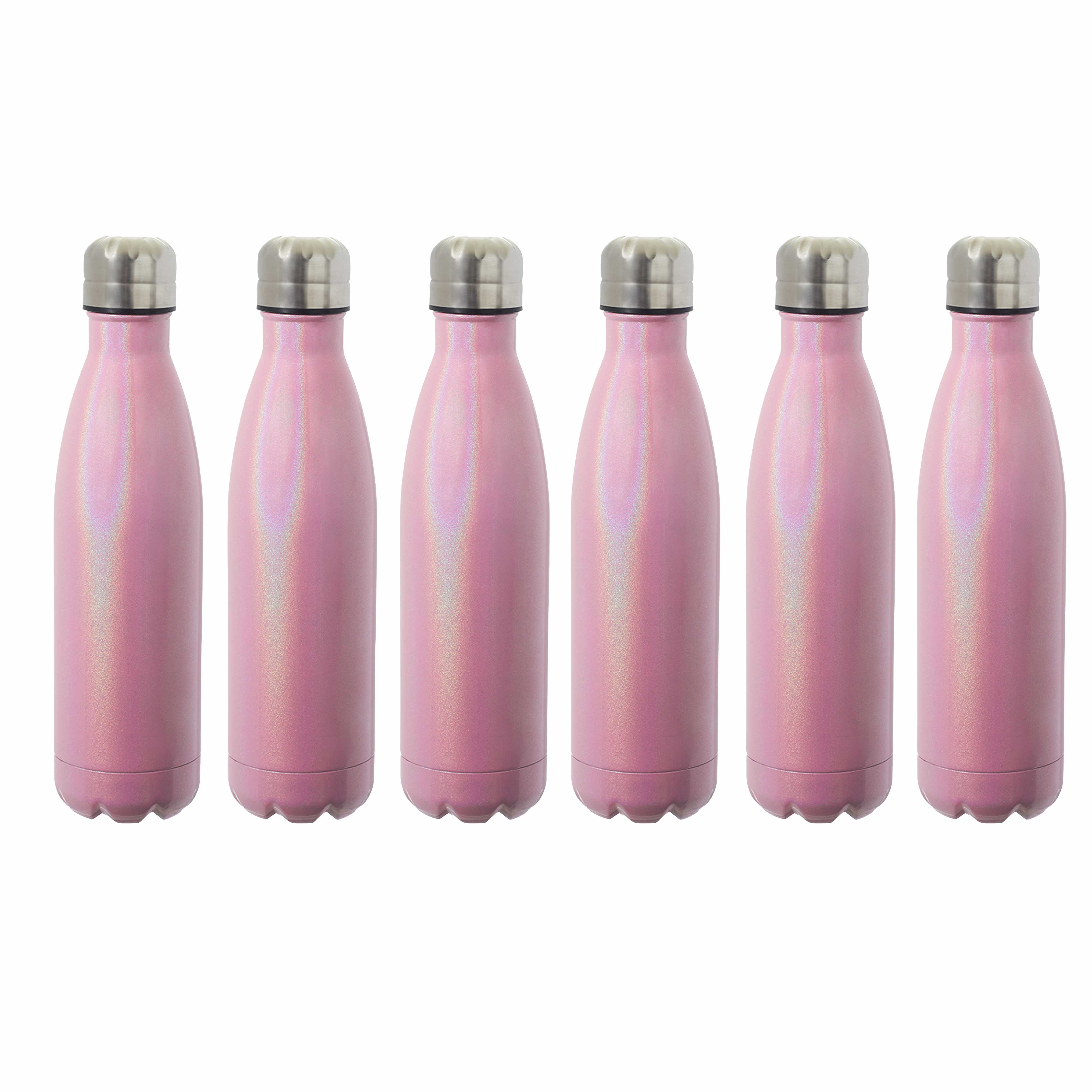 6 Iridescent Insulated Water Bottles Set, 17 oz. - Spill Proof, Double ...