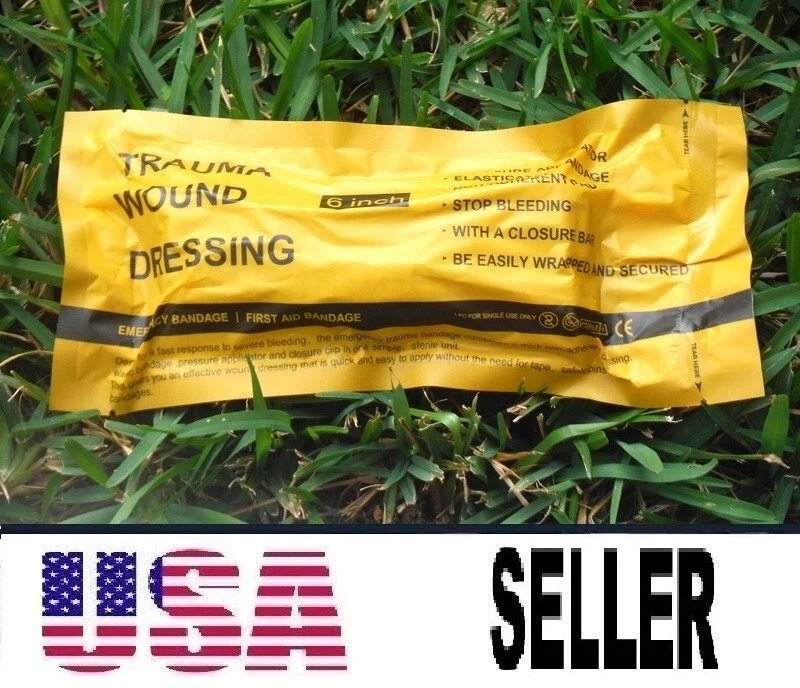 6 Israeli Emergency Bandage Trauma Wound Dressing Sterile Vacuum Seale ...