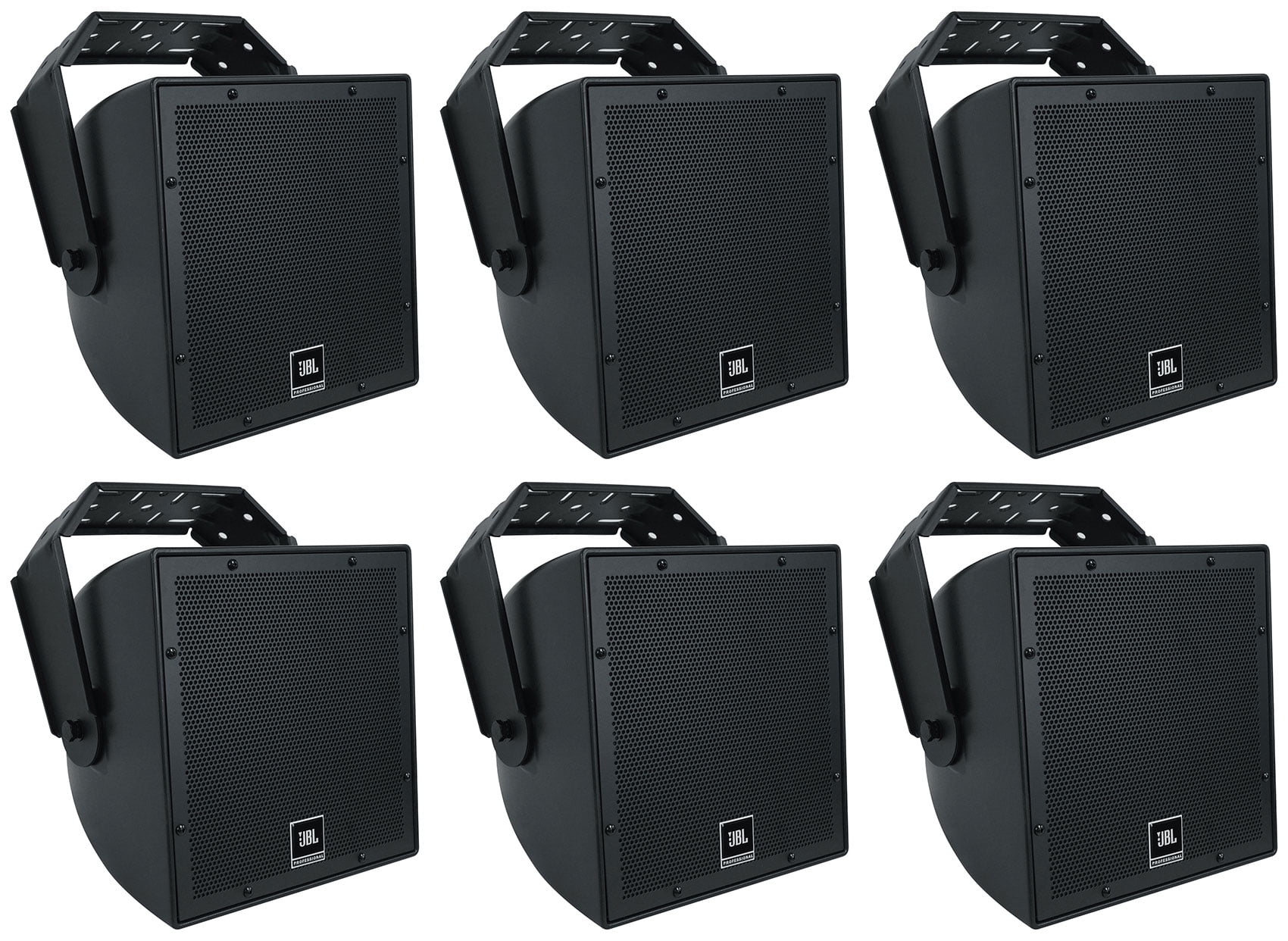 (6) JBL AWC82-BK 8" Black Indoor/Outdoor 70V Surface Mount Commercial ...