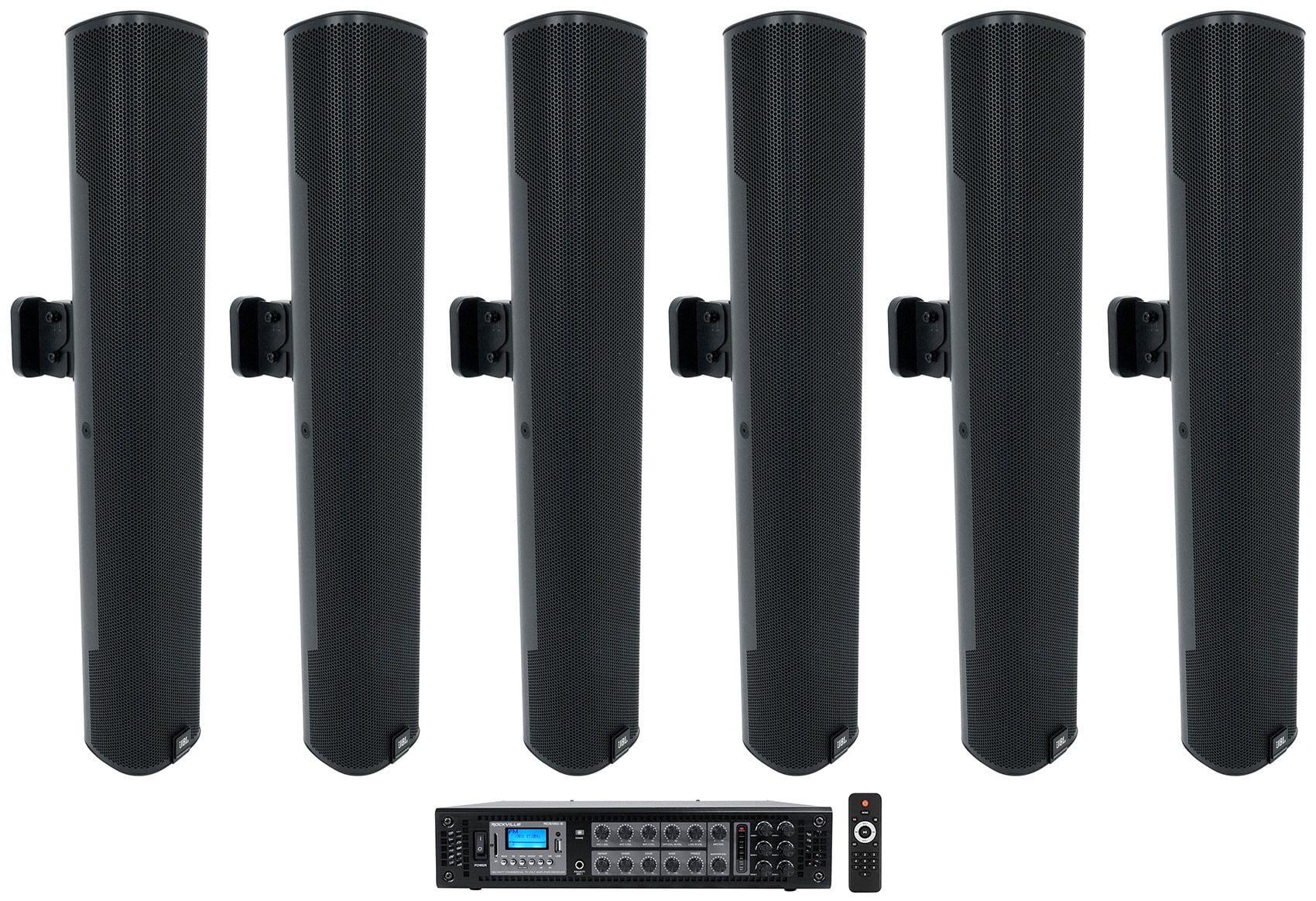 (6) JBL COL600-BK 24" Black 70V Commercial Column Wall Mount Array ...