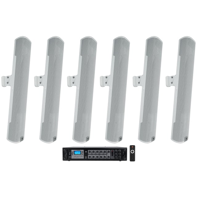 (6) JBL COL600-WH 24" White 70V Commercial Column Wall Mount Array ...