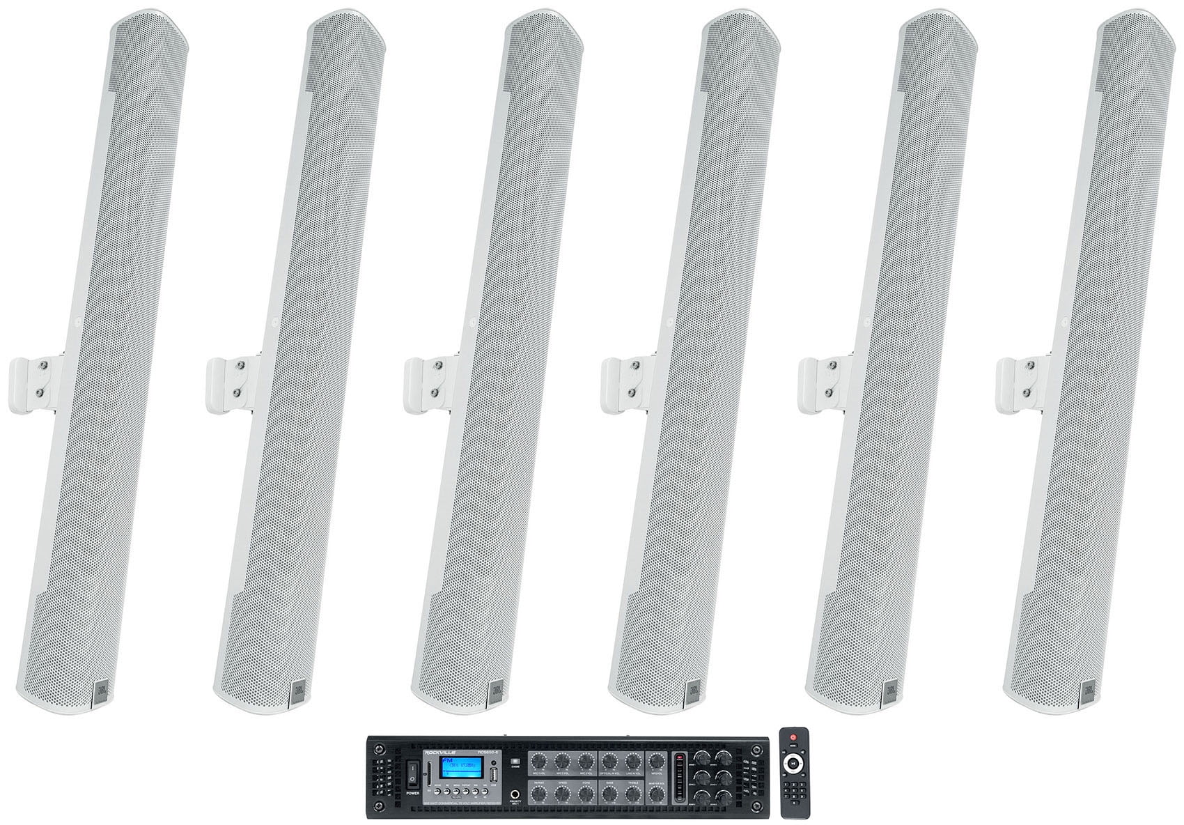 (6) JBL COL800-WH 32" White 70V Commercial Column Wall Mount Array ...