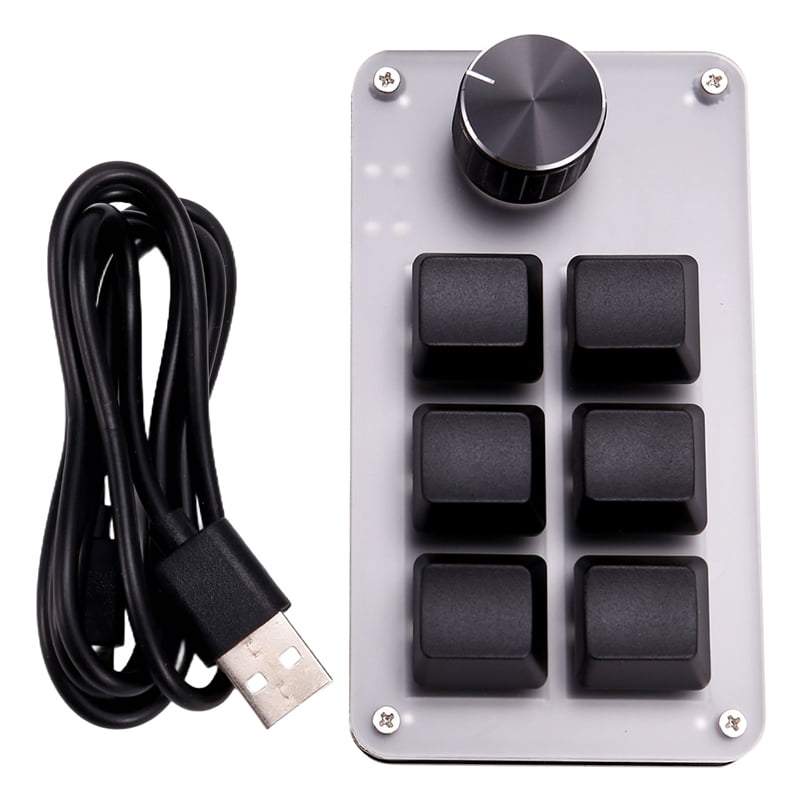 6 Key 1 Knob Copy Paste Mini Button Wired RGB Mechanical Keyboard for ...