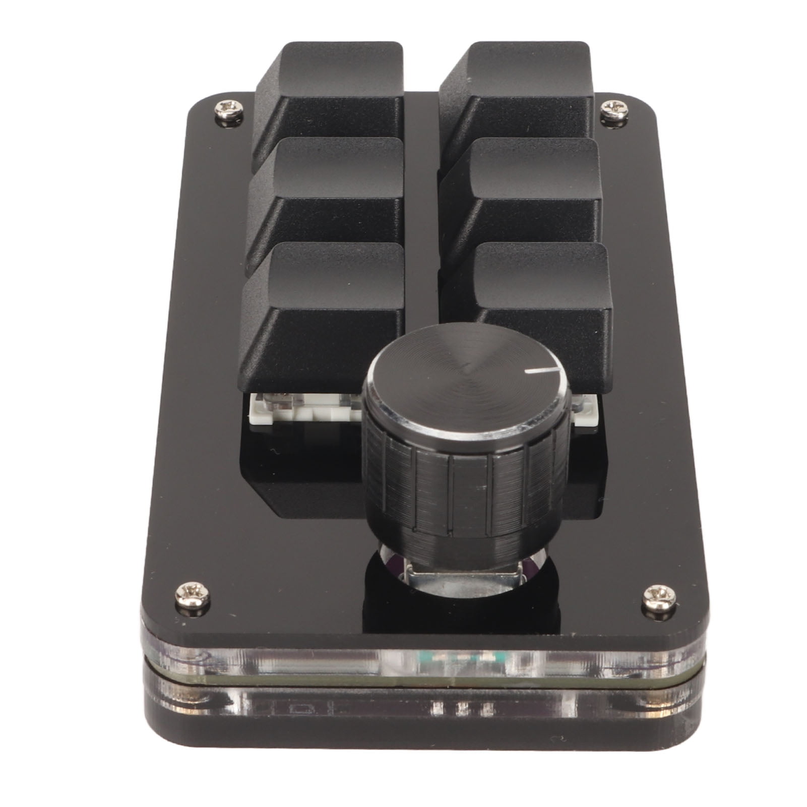 6 Key Mini Keypad With Knob Rgb Light Blue Switch Wired Connection Plug And Play Diy