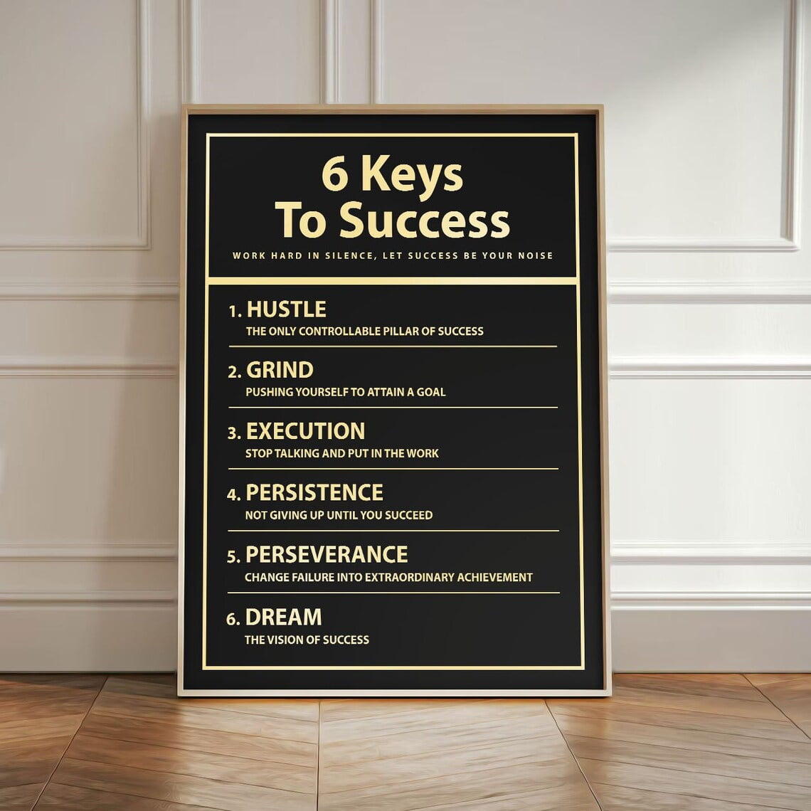 6 Keys To Success Wall Art Motivational Modern Art Poster Office Decor ...