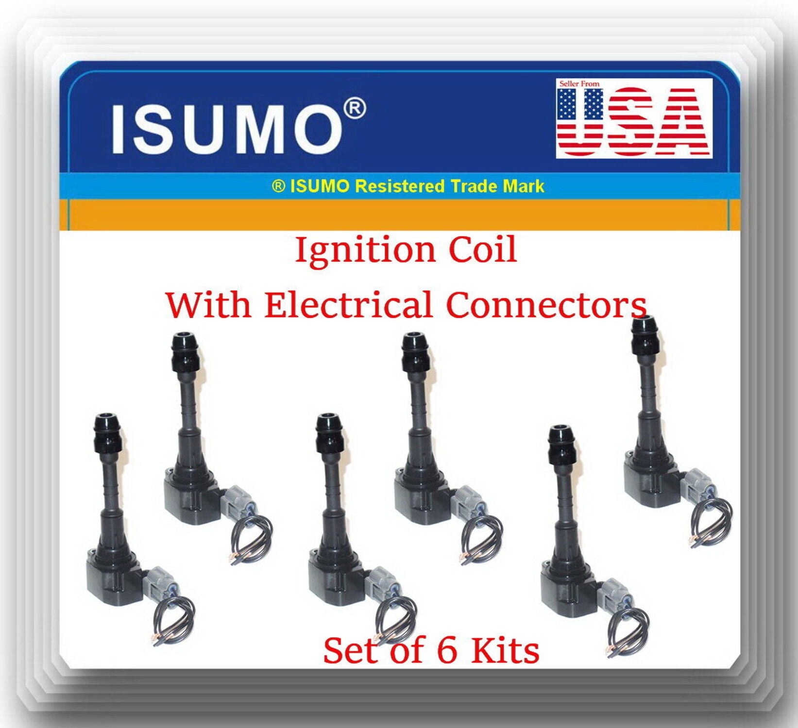 6 Kits Ignition Coil W/ Connectors Fits Infiniti Nissan V6 3.5L 4.0L ...