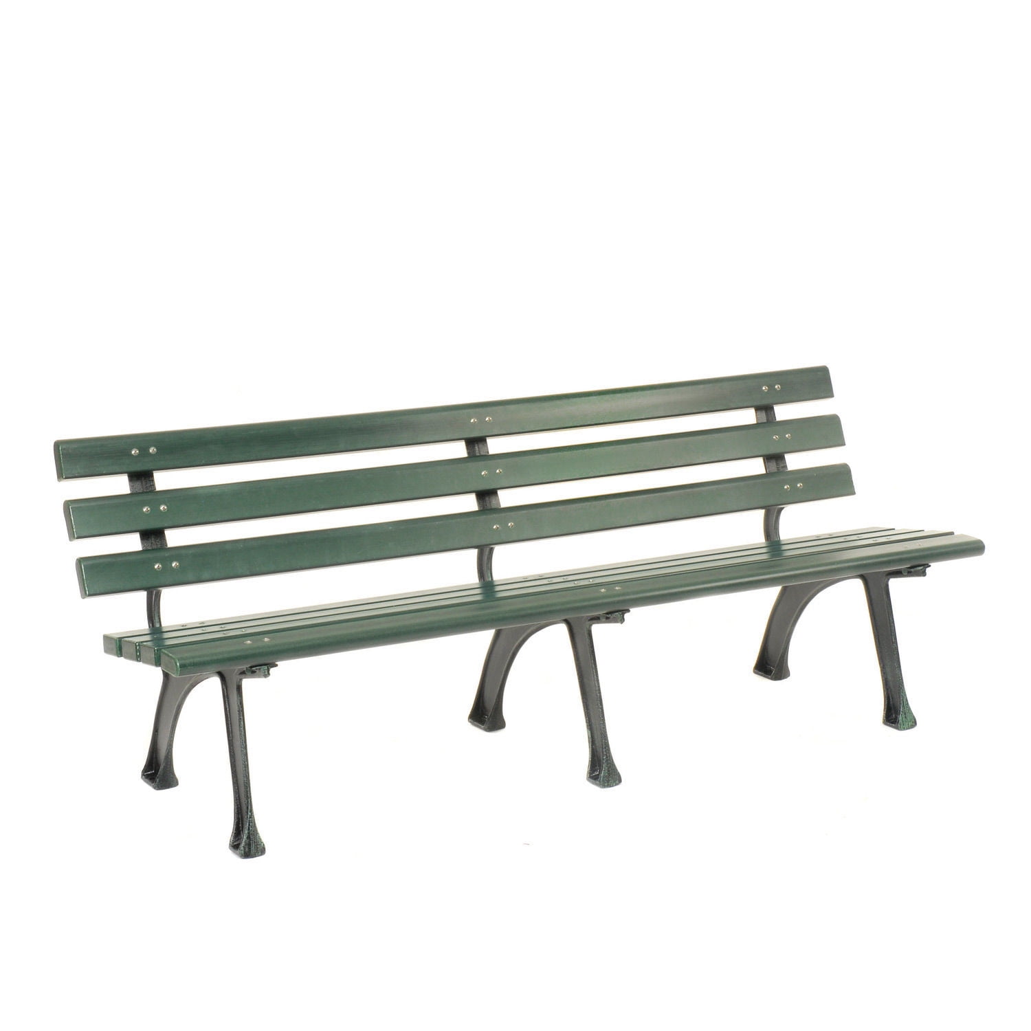 6'L Park Bench With Backrest, Recylced Plastic, Green - Walmart.com