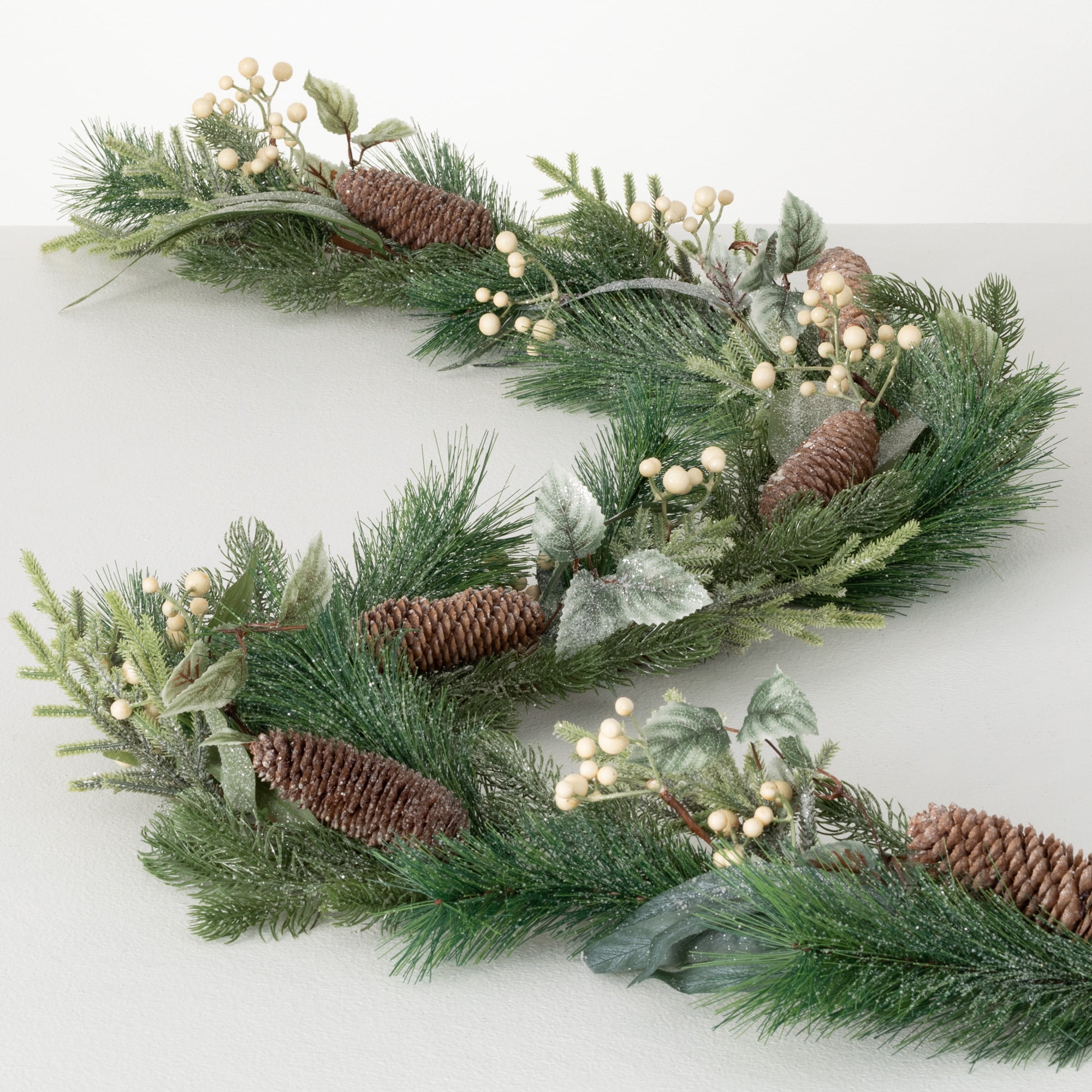 6'L Sullivans Berry And Pinecone Garland, Green Christmas Garland ...