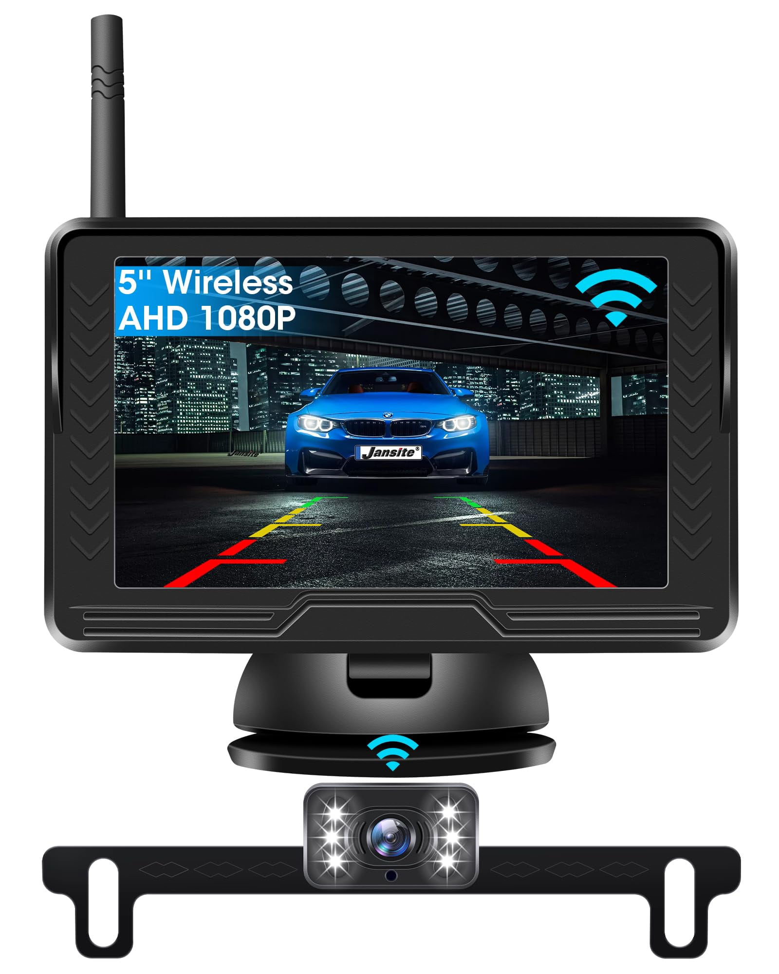 【6 LED】 1080P Wireless Backup Camera Monitor for Car 5'' Back up Camera ...