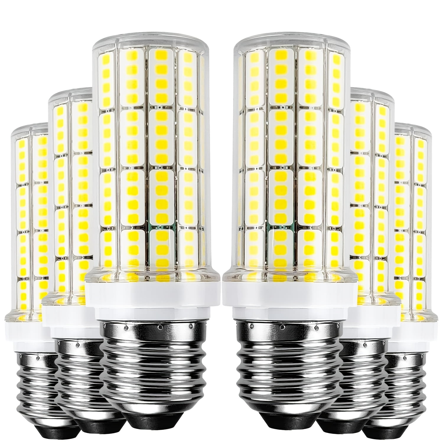 6 LED Corn Bulbs 2500 Lumens 5000K Cool White 20W E26/E27 Base Ceiling ...