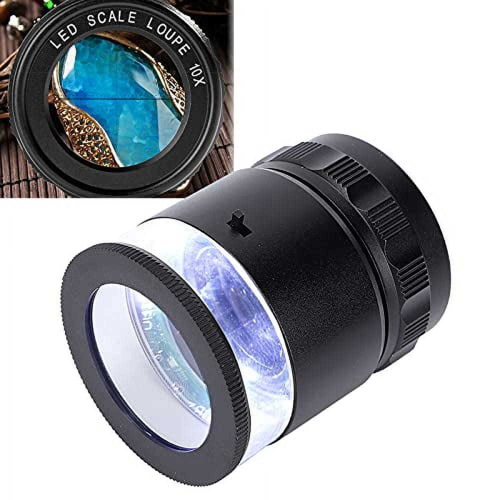 6 LED Measuring Magnifier,10X Loupe Measuring Magnifier Illuminated ...
