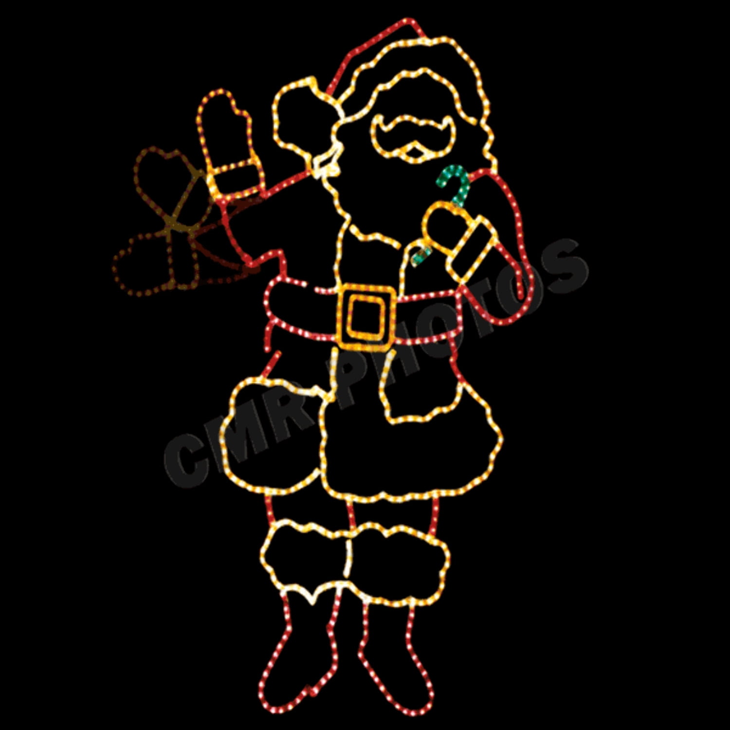 6' LED Rope Light Waving Santa Silhouette Motif Display - Walmart.com