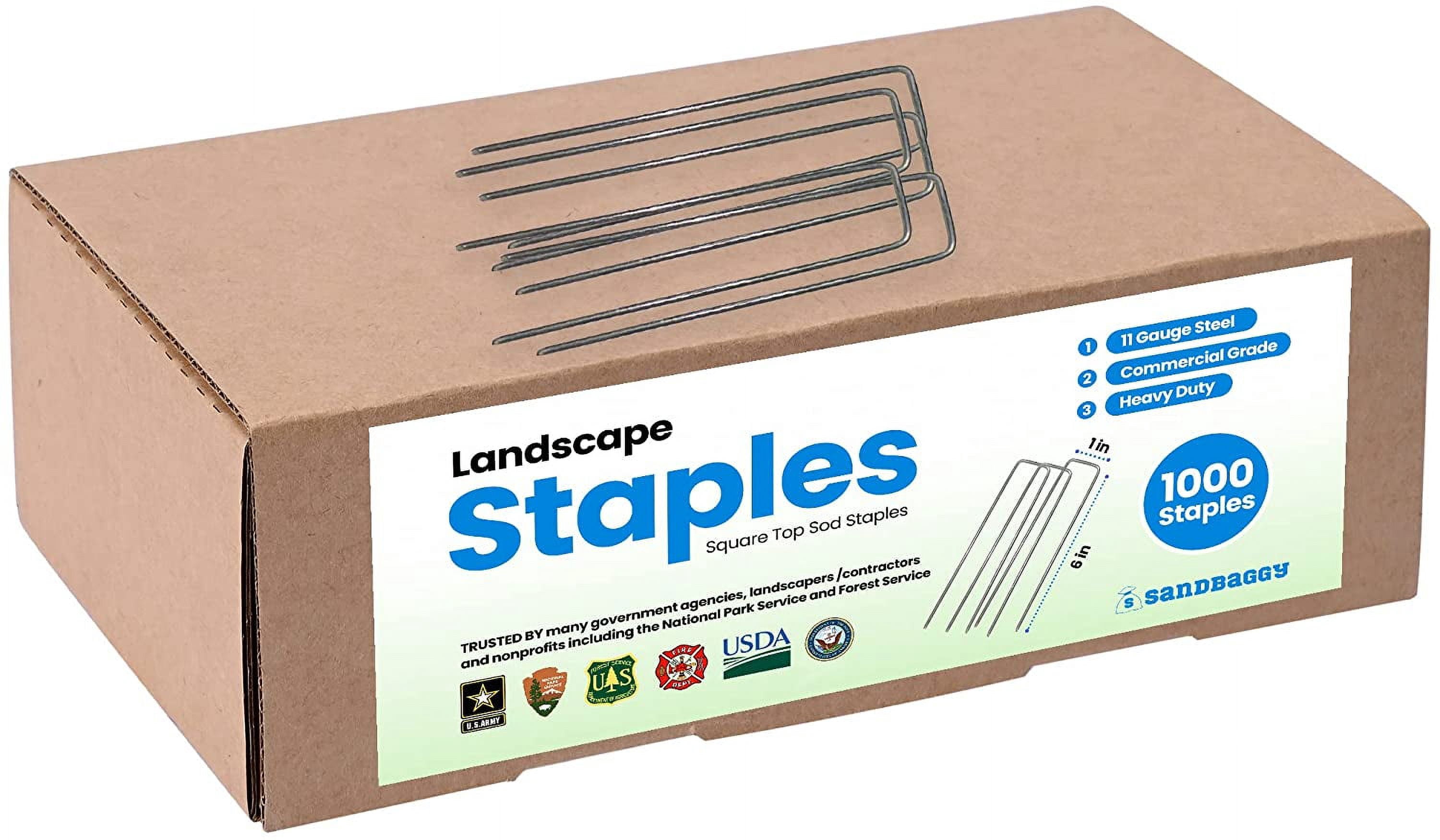 6" Landscape Staples – 1,000 pcs, 11-Gauge Heavy Duty Steel – Square ...