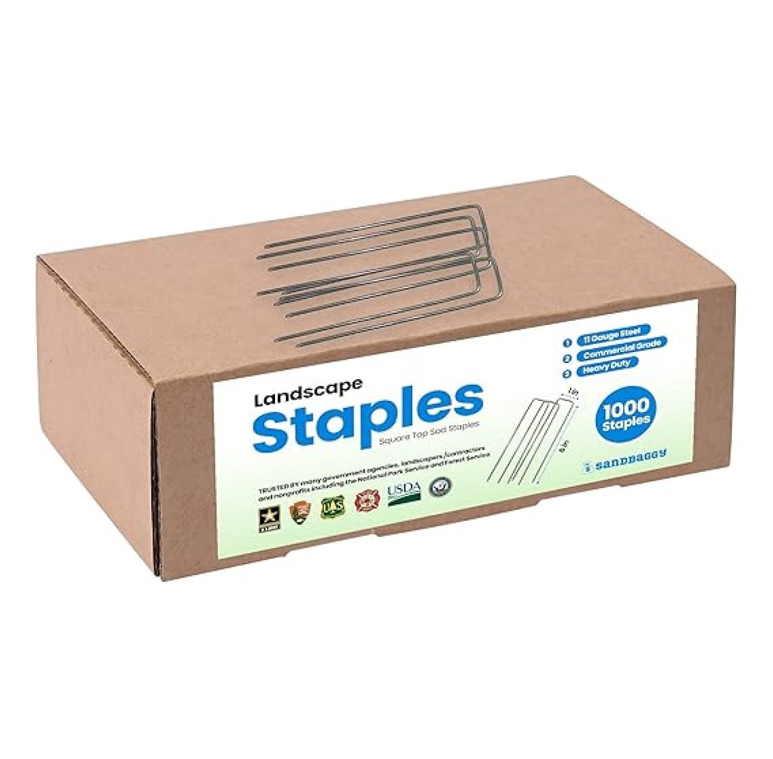 6" Landscape Staples – 1,000 pcs, 11-Gauge Heavy Duty Steel – Square ...