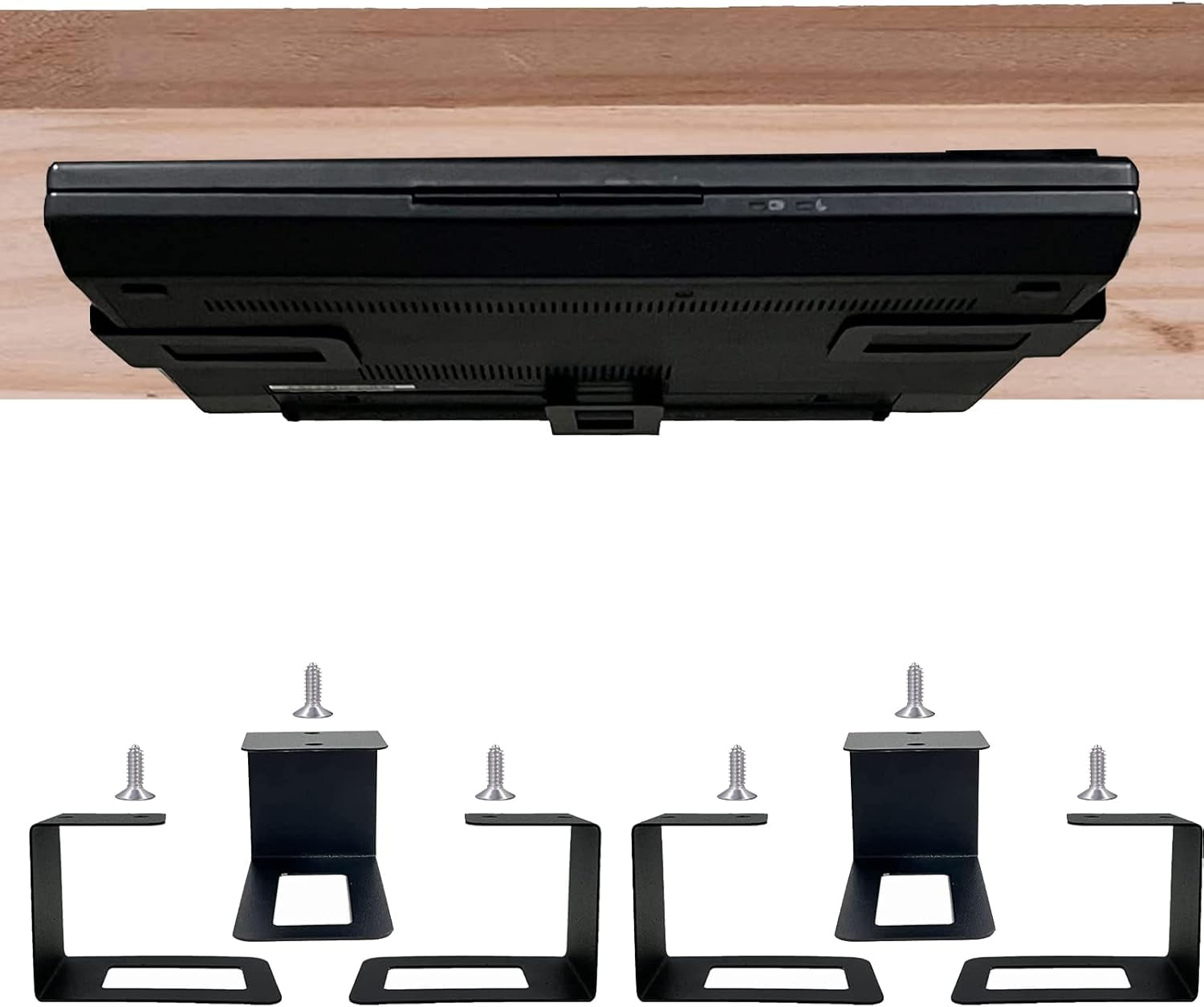 (6) Laptop Under Desk Organizer Rack, Holder With Screws, Easy to ...