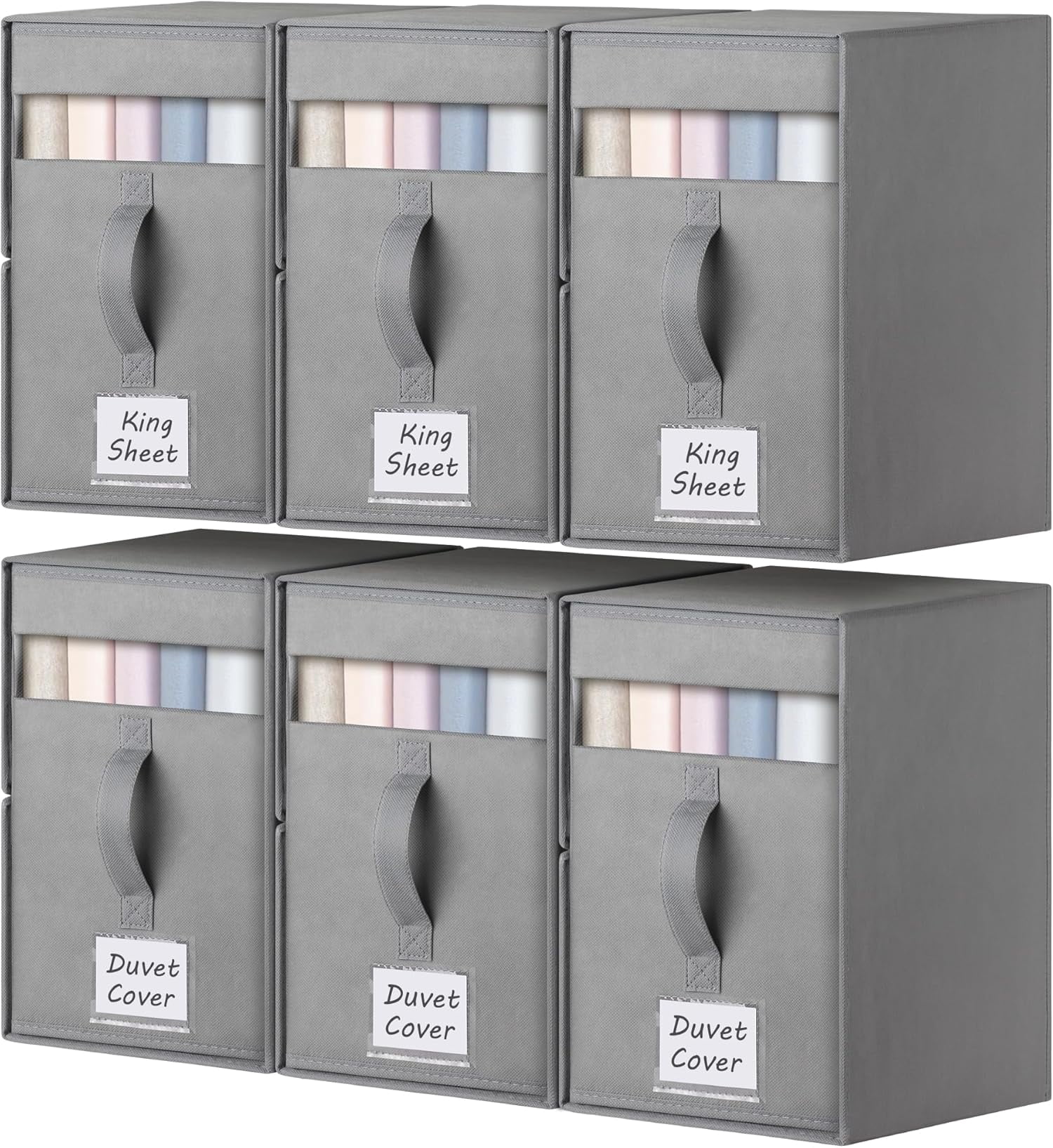 6 Large Bed Sheet Organizers and Storage, ( & Size) Sheet Organizer for ...