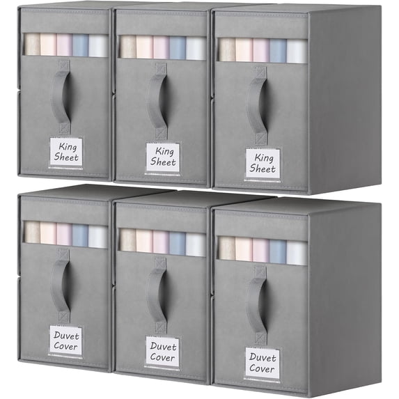 6 Large Bed Sheet Organizers and Storage, ( & Size) Sheet Organizer for ...