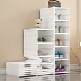 6-Layer Collapsible Clear Shoe Organizer Cabinet - Stackable Dust-Free ...