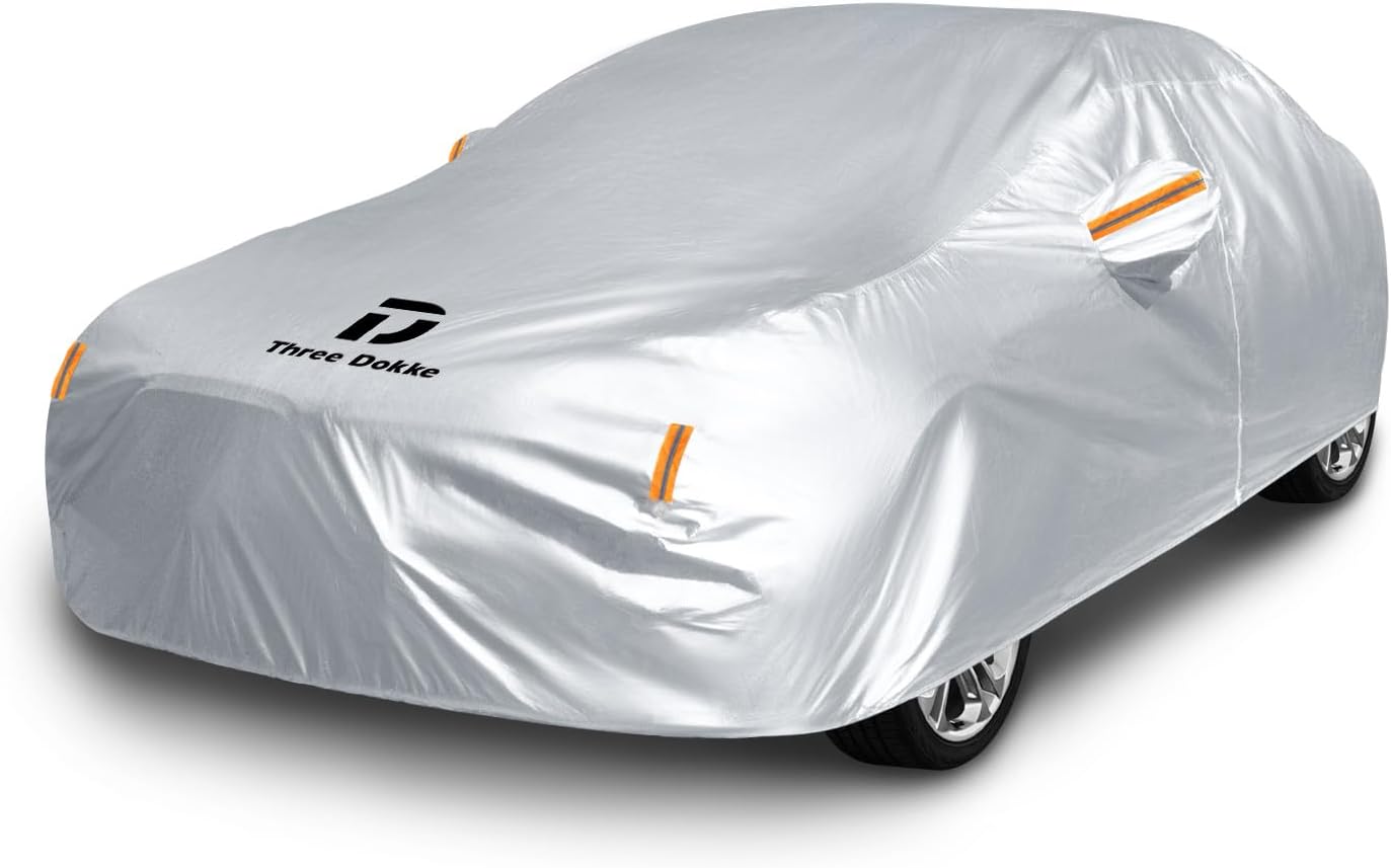 6 Layers Car Cover Waterproof All Weather for Automobiles, Outdoor Full ...