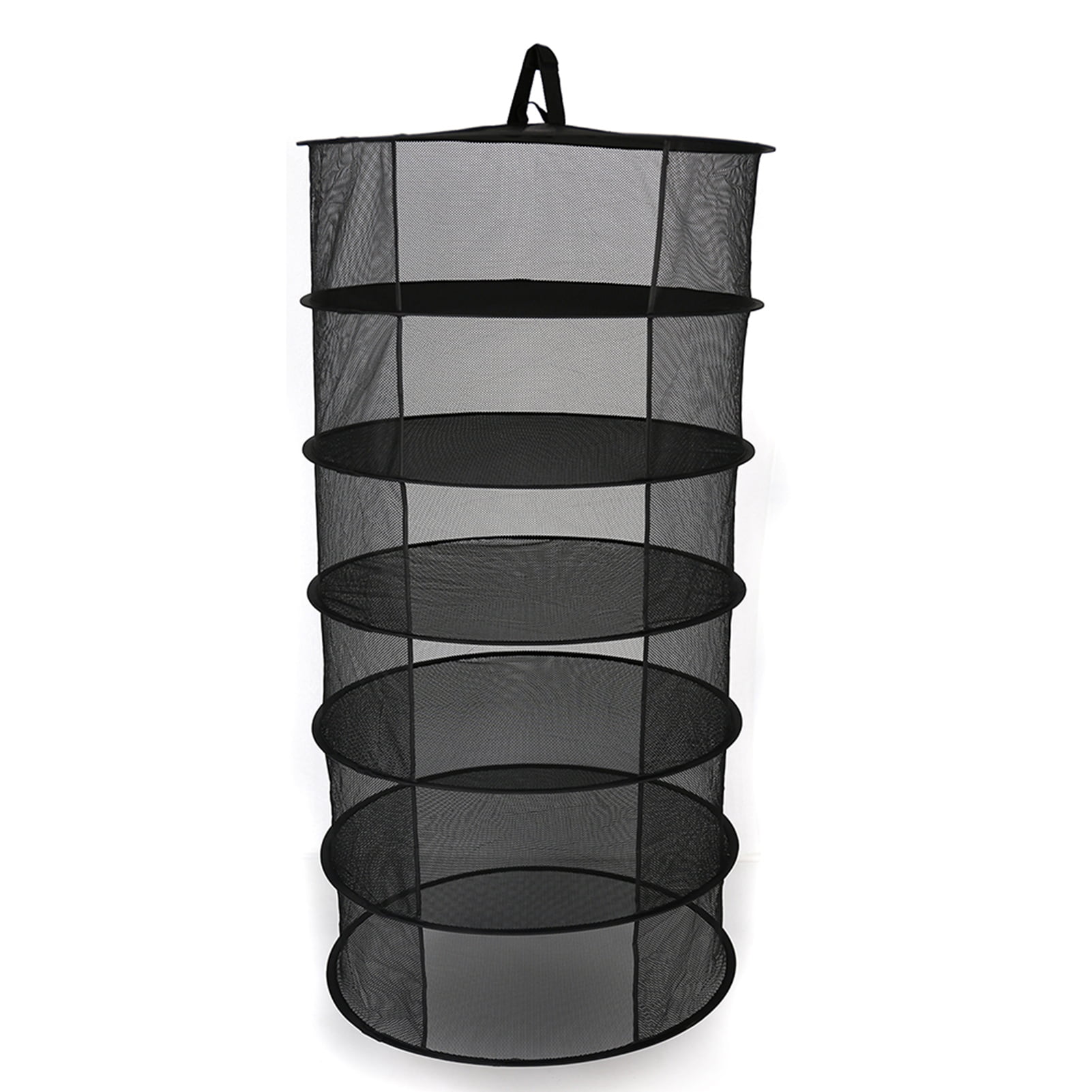 6 Layers Hanging Basket Folding Drying Rack Herb Net Opening Shape ...
