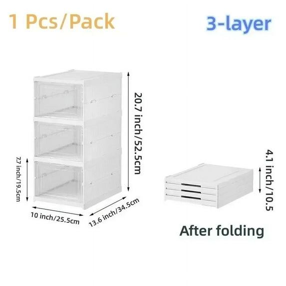 6 Layers Shoes Box Foldable Transparent Sneaker Shoe Storage Organizers ...