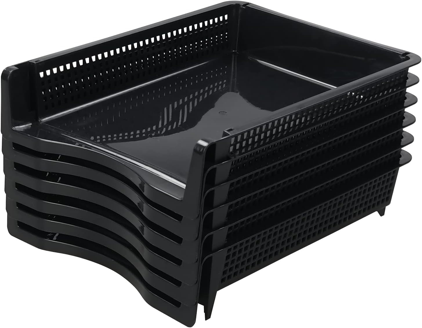 6 Layers Stackable Office Paper Tray, Plastic Stackable Letter Tray ...