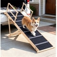 6‑Level Adjustable Foldable Pet Ramp Solid Pine Wood Non‑Slip Dog ...