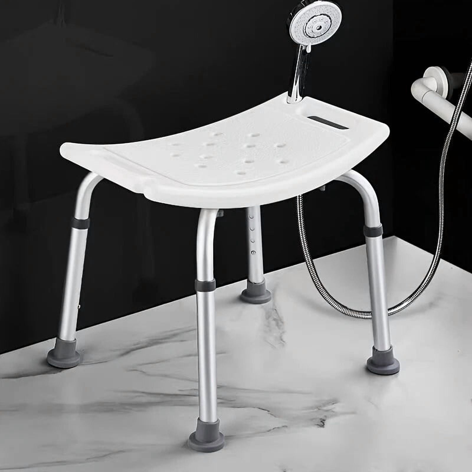6-Level Adjustable Height Shower Chair - Heavy-Duty Aluminum Bath Stool ...