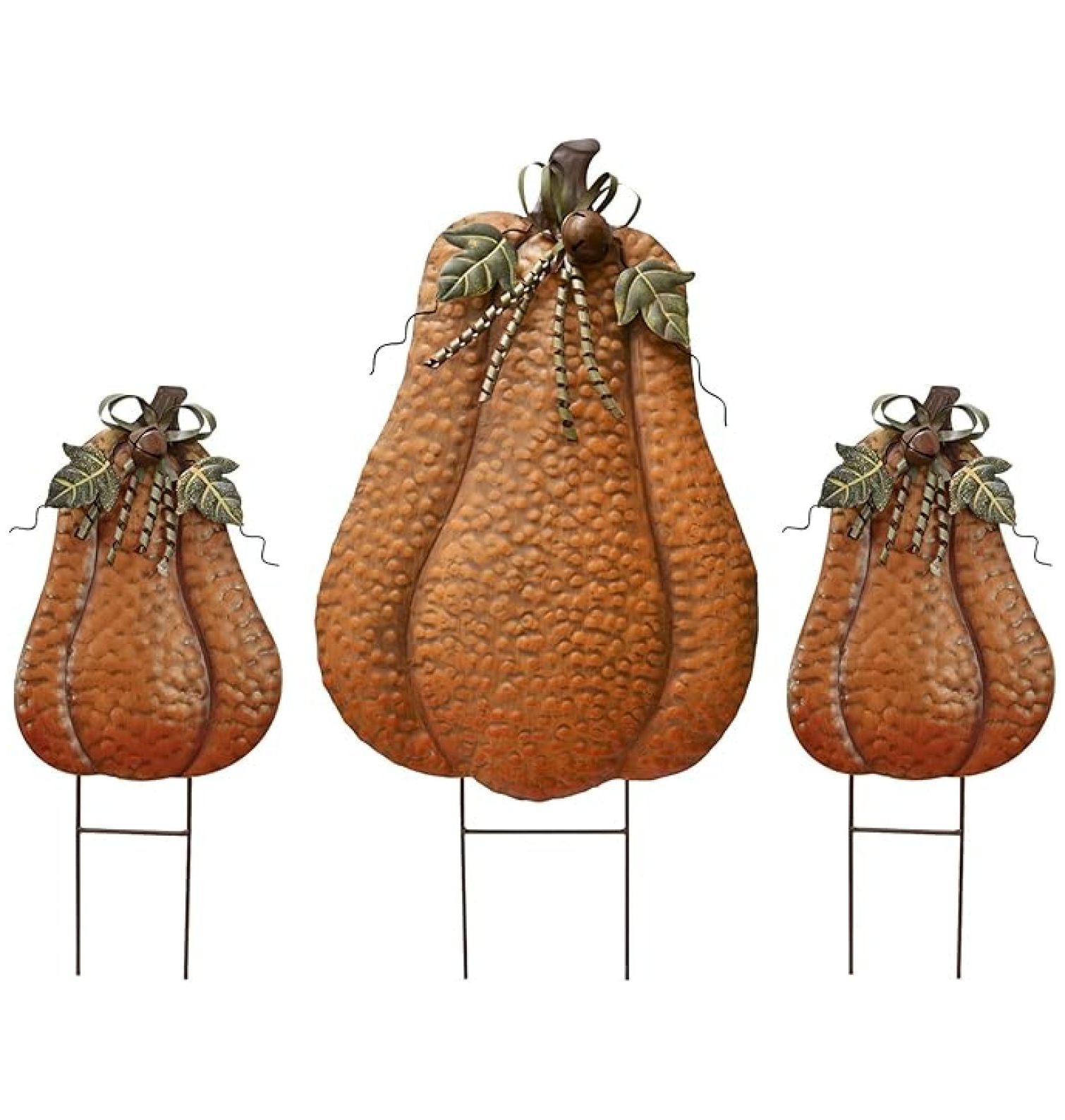 Metal Pumpkin Stake Fall Yard Sign Autumn Harvest Outdoor Pumpkin Lawn ...