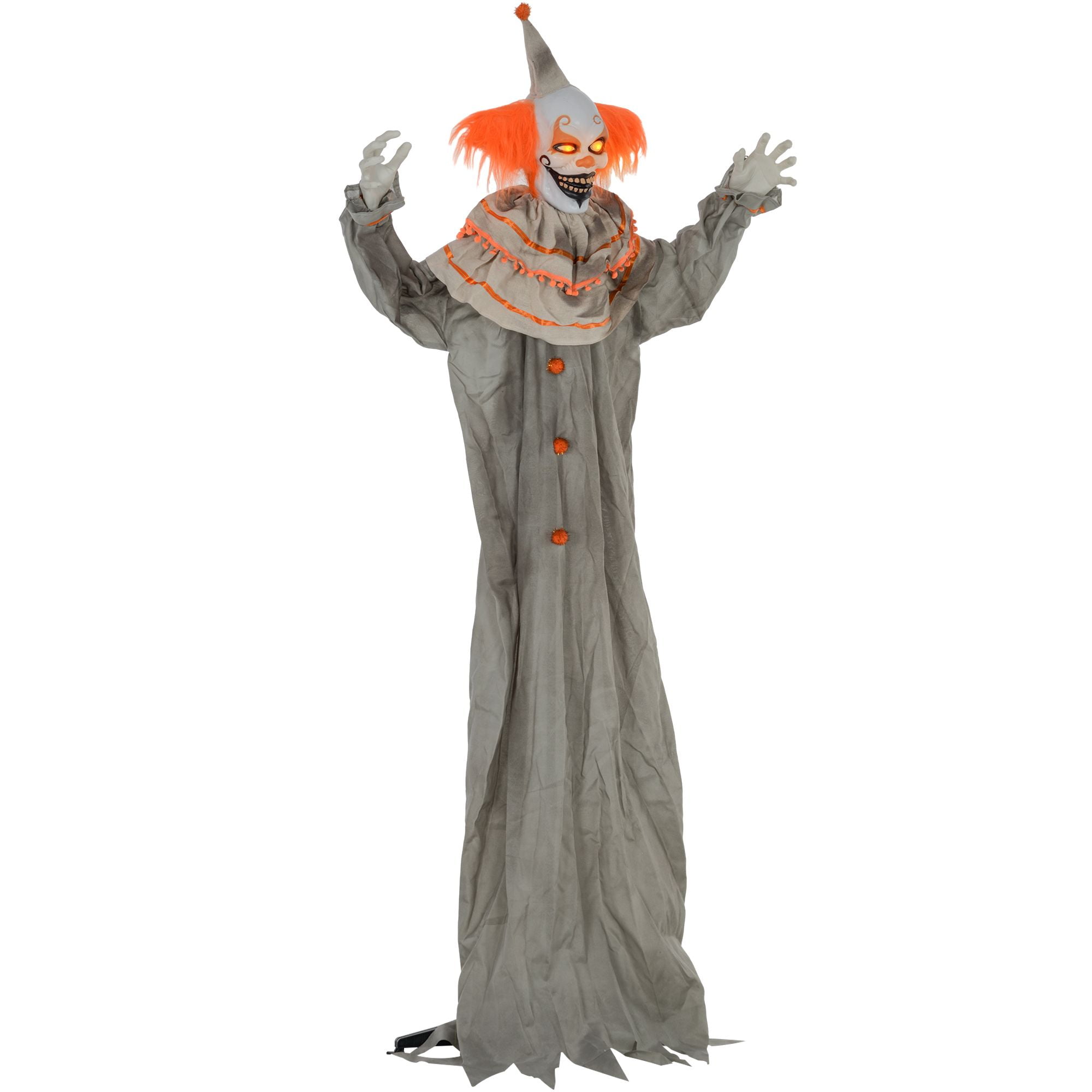 6' Life Size Orange Haired Clown, Outdoor Halloween Decoration ...