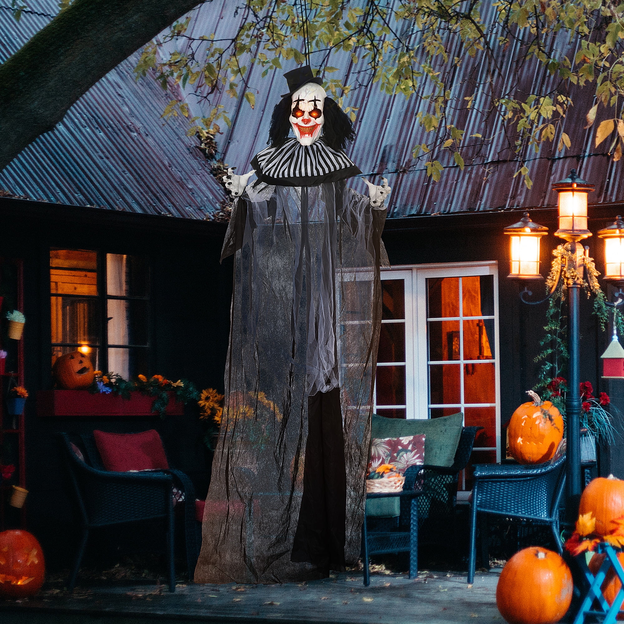 6' Life Size Outdoor Halloween Decoration, Classic Black and White ...