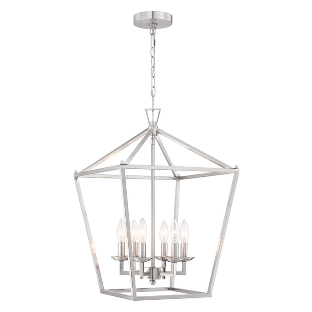 6-Light Brushed Nickel Pendant Light Metal Kitchen Light Fixture ...