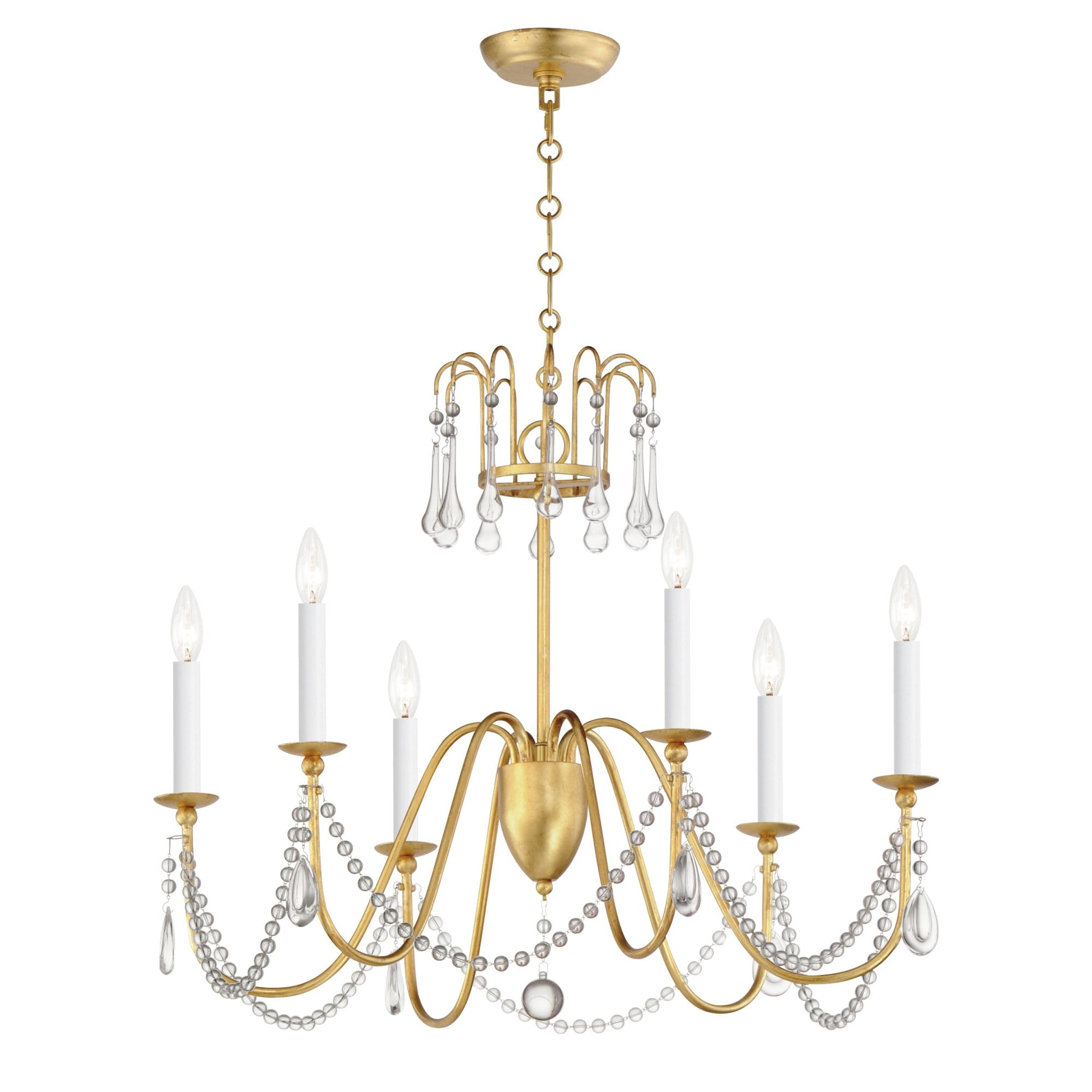 12166GL/CRY-Maxim Lighting-Plumette - 6 Light Chandelier In Traditional ...