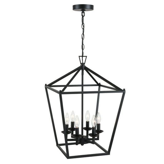Walmart 6-Light Matte Black Pendant Lighting, Kitchen Island, 36 inch ...