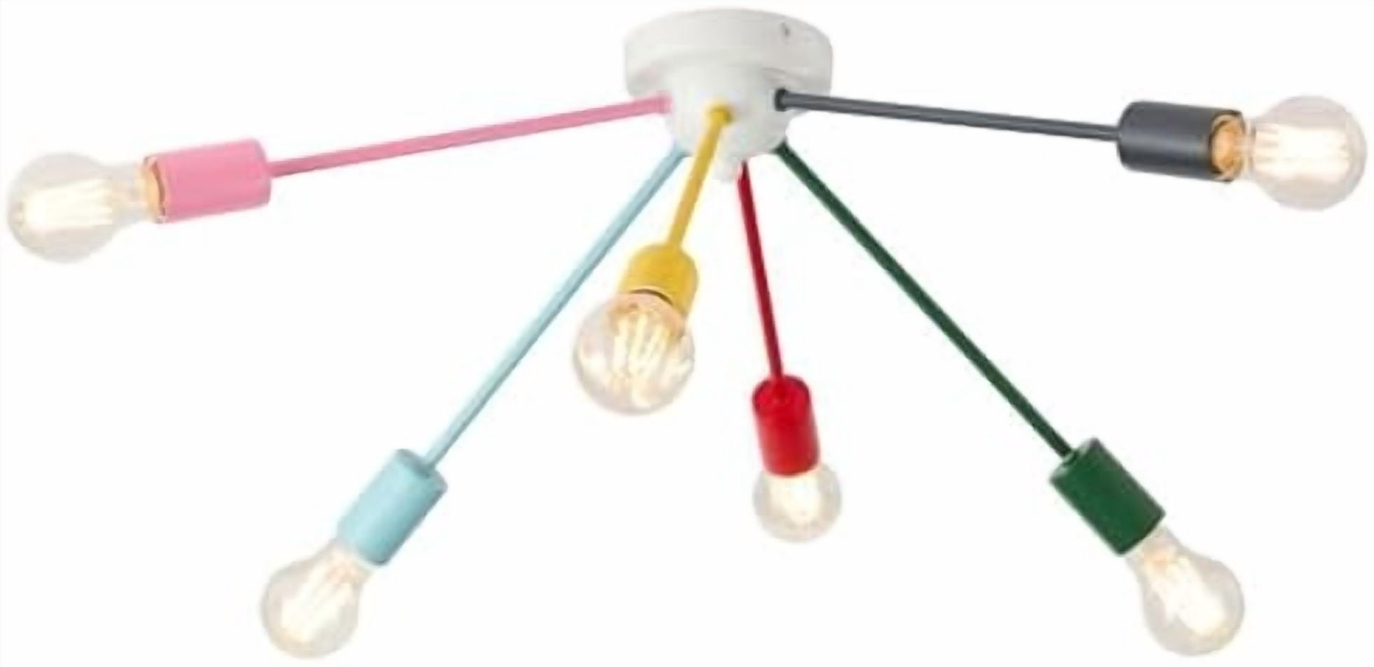 6-Light Modern Sputnik Chandelier with Rainbow Color - Kids Ceiling ...